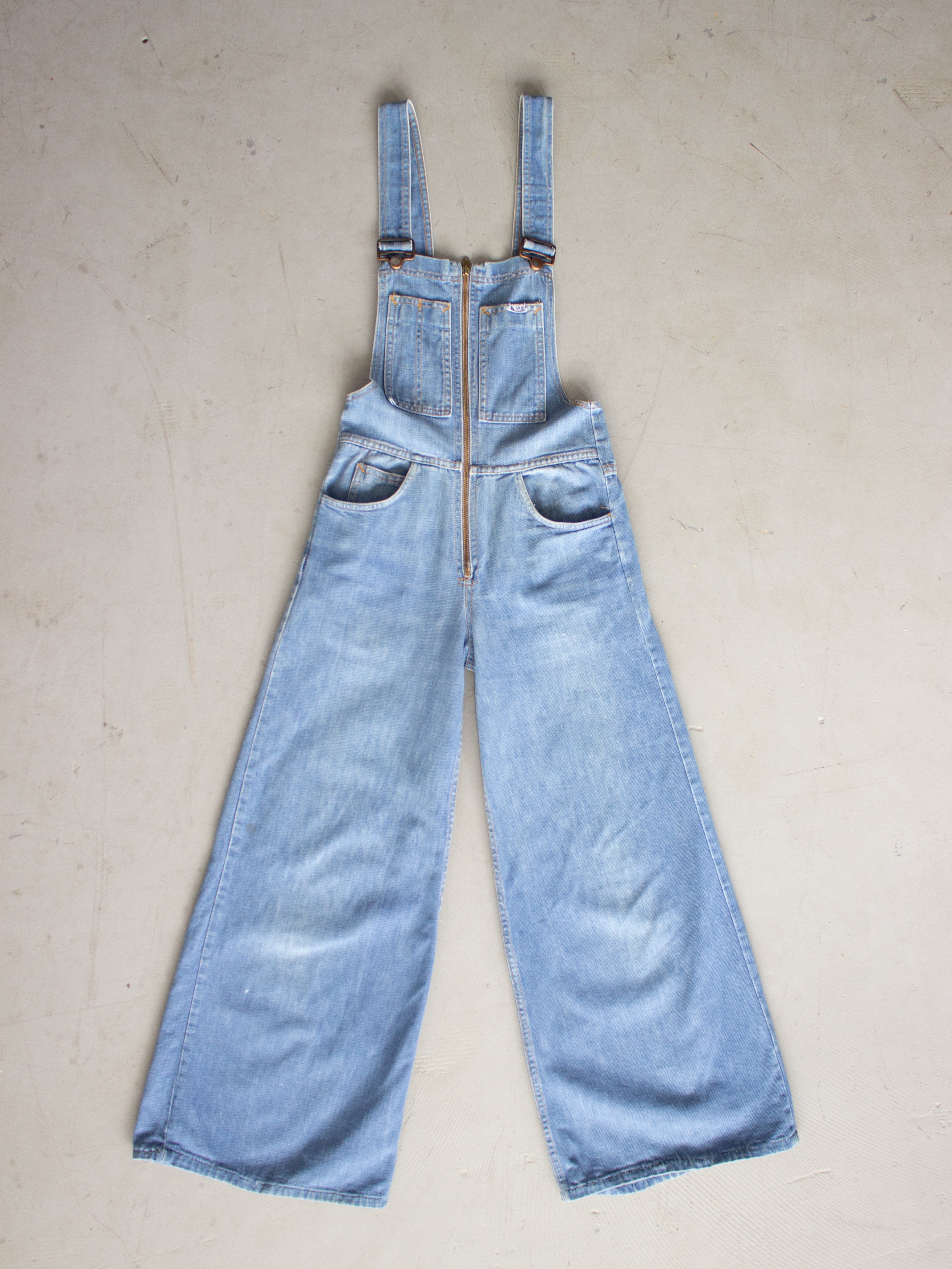 Vintage 1970's Quebec Light Wash Flared Denim Overalls Made in Canada ...
